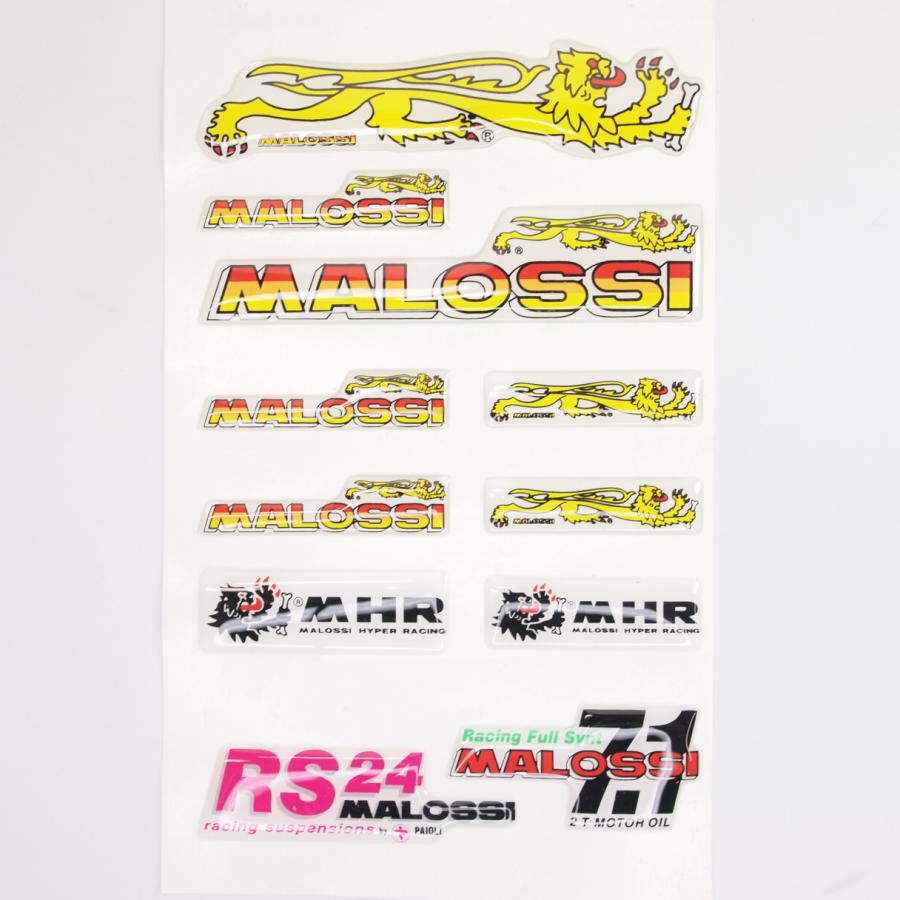 Sticker Set MALOSSI logo 3D plast マロッシ ステッカー Vespa Lambretta 50s ET3 ...