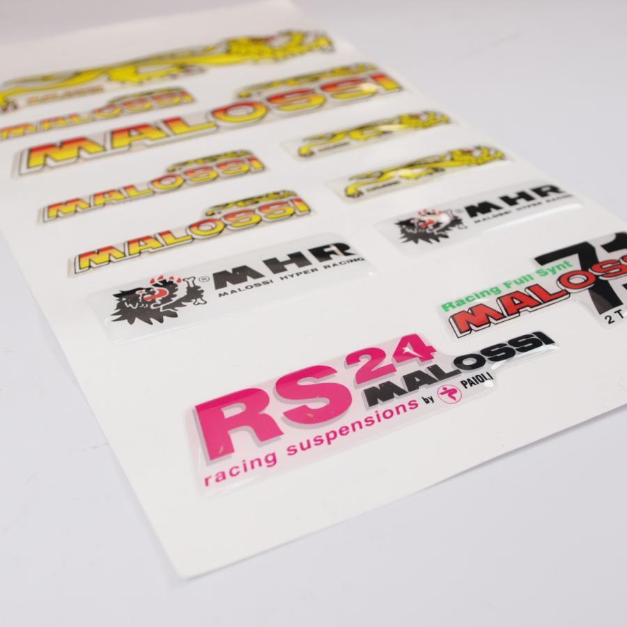 Sticker Set MALOSSI logo 3D plast マロッシ ステッカー Vespa Lambretta 50s ET3 ...