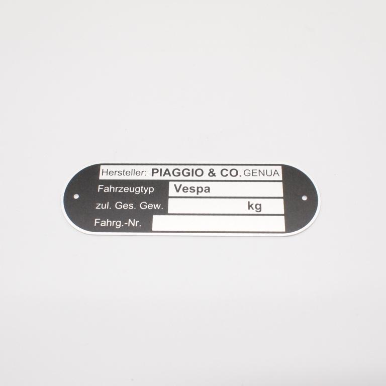VESPA Name plate アルミネームプレート 50s 100s et3 90ss 180ss ets cosa gtr sprint ...