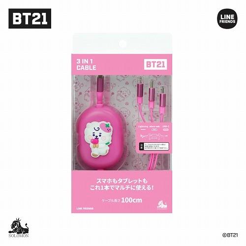 BTS 防弾少年団 BT21 公式グッズ 3IN1 CABLE JELLY CANDY モバイルケーブル バンタン K-POP 韓国 :g ...