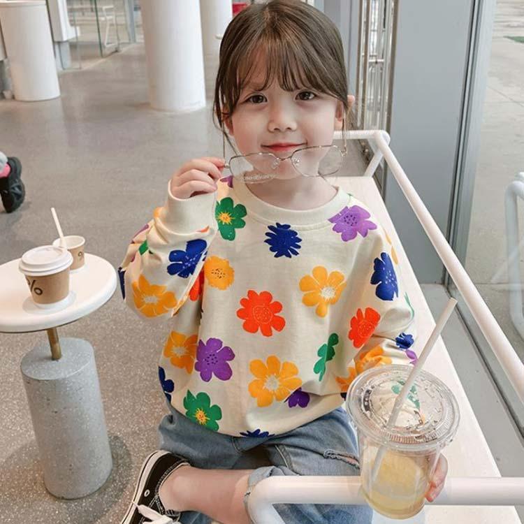 キッズ トレーナー 花柄 長袖 トップス Tシャツ プルオーバー スウェット 子供服 女の子 90 100 110 120 130 140 150cm :opjf1079:mio・online ...