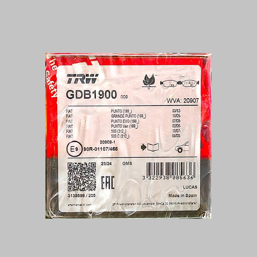 FIAT フィアット 500(312) 0.87L パンダ(169) プント(176) ＜ブレーキパッド フロント＞ 77366537 ...