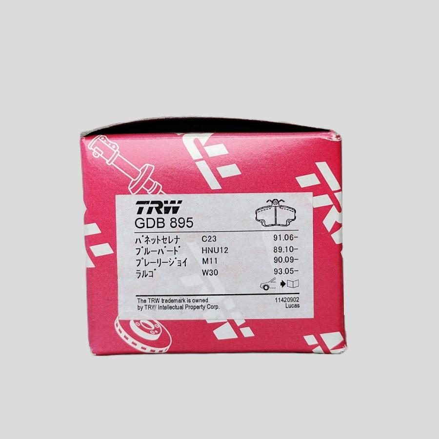 NISSAN ニッサン ブルーバード(HNU12) ＜ブレーキパッド フロント＞ 「TRW」 GDB895 : MDR ヤフー店 - 通販 - Yahoo!ショッピング