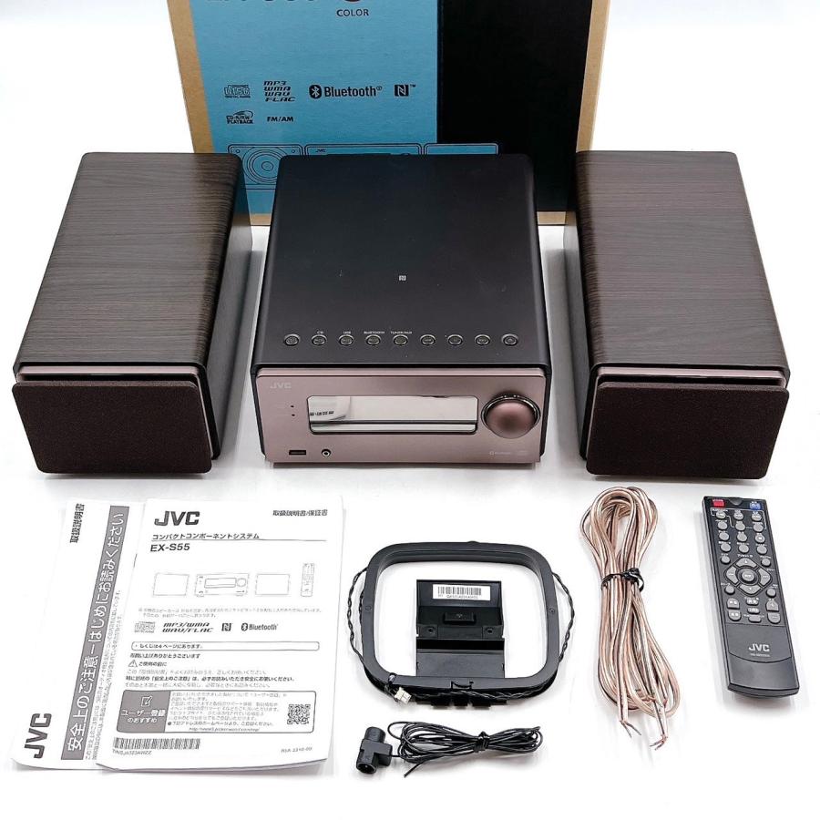 アウトレット 開梱品 JVCケンウッド JVC Victor EX-S55-T コンパクトコンポーネントシステム ブラウン ウッドコーンシリーズ Bluetooth搭載 ...