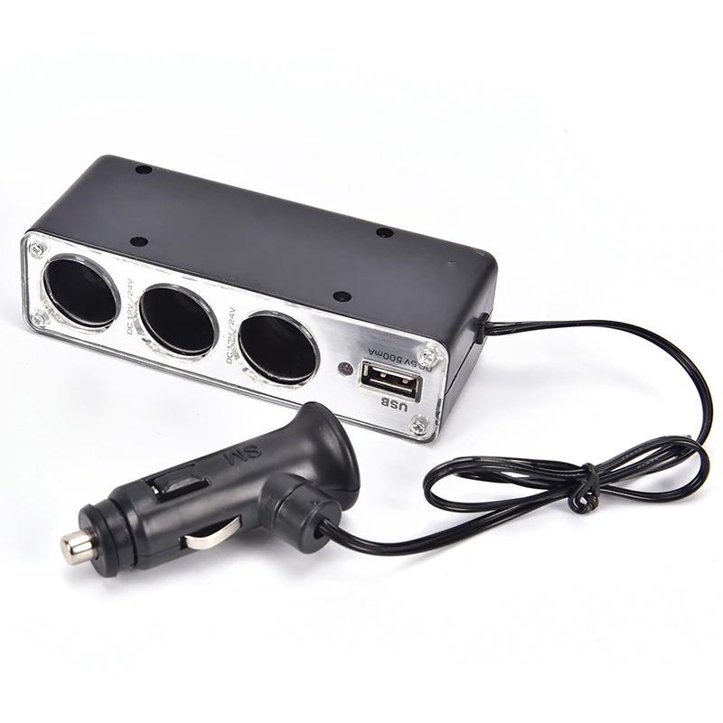 トラック 24v12v対応 増設 シガーソケット 3連＋USB1ポート 充電 分配器 充電器 【ブラック】 : メカニックサポートYahoo!店 - 通販 - Yahoo!ショッピング