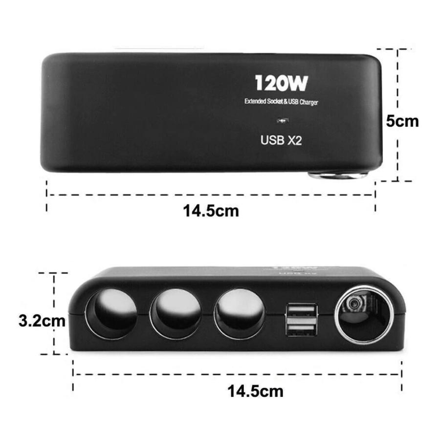 【シガーライター対応】 6in1 120wトラック 24v12v対応 増設 シガーソケット 4連＋USB2ポート 分配器 充電器 【ブラック】 : メカニックサポートYahoo!店 - 通販 ...