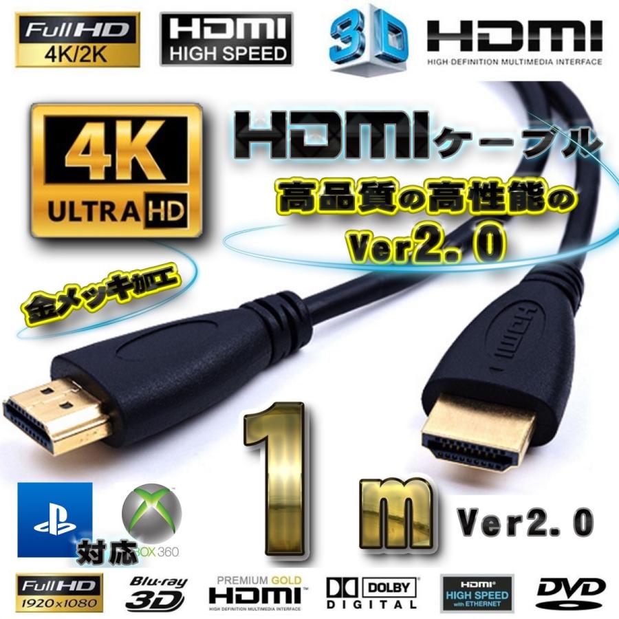 HDMIケーブル 1m 4K 3D対応 Ver2.0 フルハイビジョン : メカニックサポートYahoo!店 - 通販 - Yahoo!ショッピング