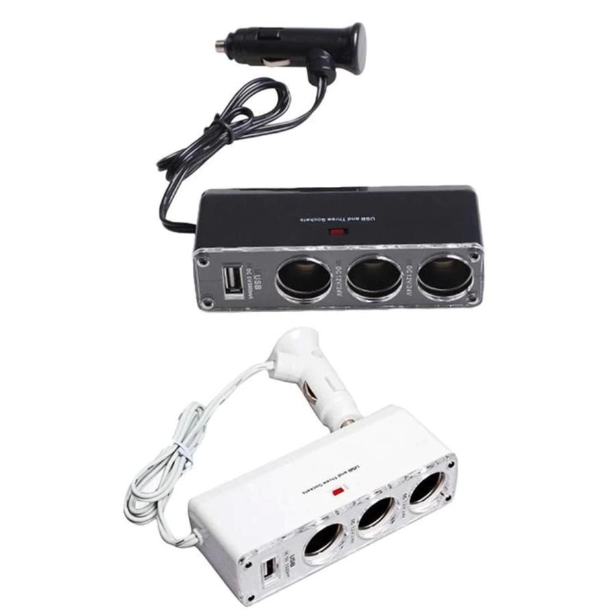 【24v12v対応】高品質 シガーソケット増設 3連＋USB1ポート ヒューズ使用 安心構造 充電 分配器 充電器 乗用車トラック【ホワイト】 : メカニックサポートYahoo!店 - 通販 ...