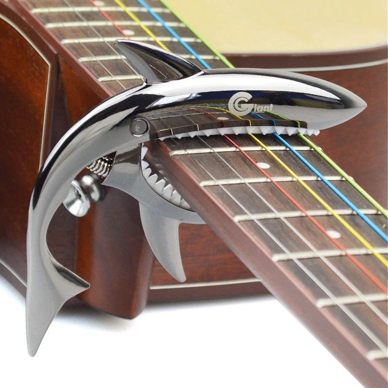 【SHARK CAPO GC-30】No.2 シルバー シャークカポ 高品質 新品 6弦 ギター エレキ アコギ カポタスト : メカニック ...