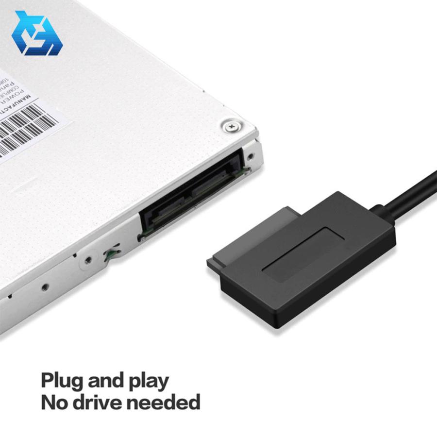 【30cmタイプ】スリムSATA を USB2.0 へ 変換アダプター SLIM SATA 13Pin ⇔ 変換 プラグ＆プレイ 外部電源不要 x1 : メカニックサポートYahoo!店 ...