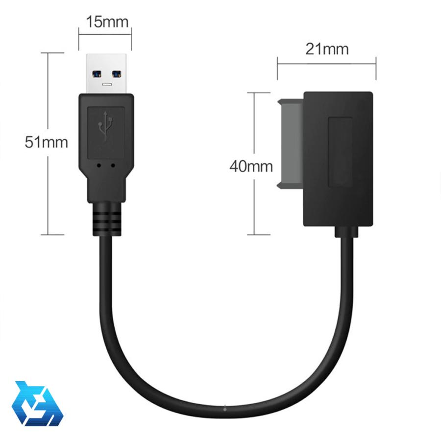 【30cmタイプ】スリムSATA を USB2.0 へ 変換アダプター SLIM SATA 13Pin ⇔ 変換 プラグ＆プレイ 外部電源不要 x1 : メカニックサポートYahoo!店 ...