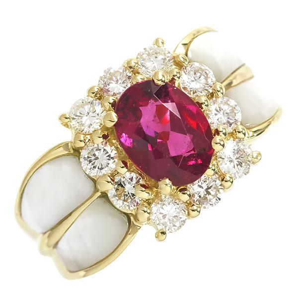 送料無料 本物 ルベライトダイヤモンドリング 750YG ルベライト1.22ct ダイヤ0.80ct シェル 12号 仕上げ済み レディース 高級 : MEDAKA ヤフーショップ - 通販 ...