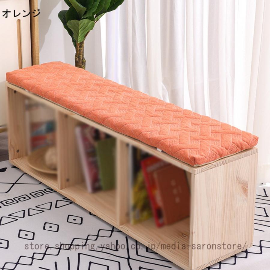 TANPUGV ベンチクッション クッション 厚め 座布団 ロングスツールクッション チェアパッド 長方形 座面クッション 綿麻 滑り止め 低反発座布団 用 : Media Saron ...