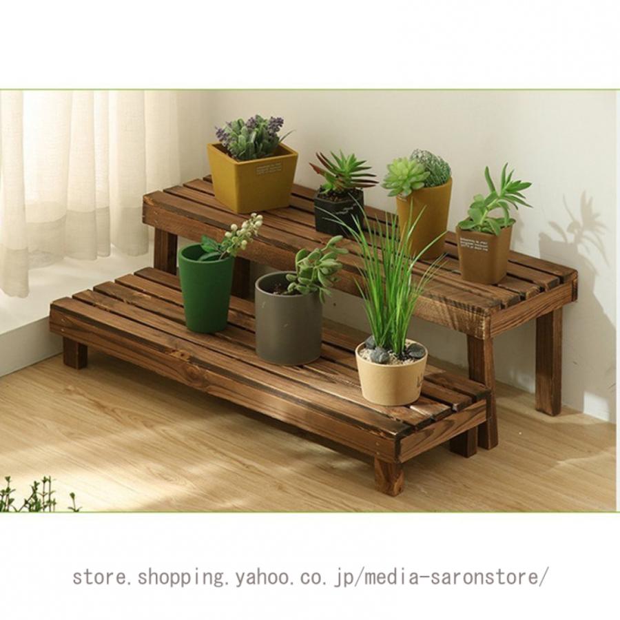 フラワースタンド 木製 ベンチ プランタースタンド ガーデンラック 花台 鉢植えスタンド アンティーク 盆栽棚 植木鉢台 ガーデニング棚 園芸ラック 室内 屋外 : Media Saron ...