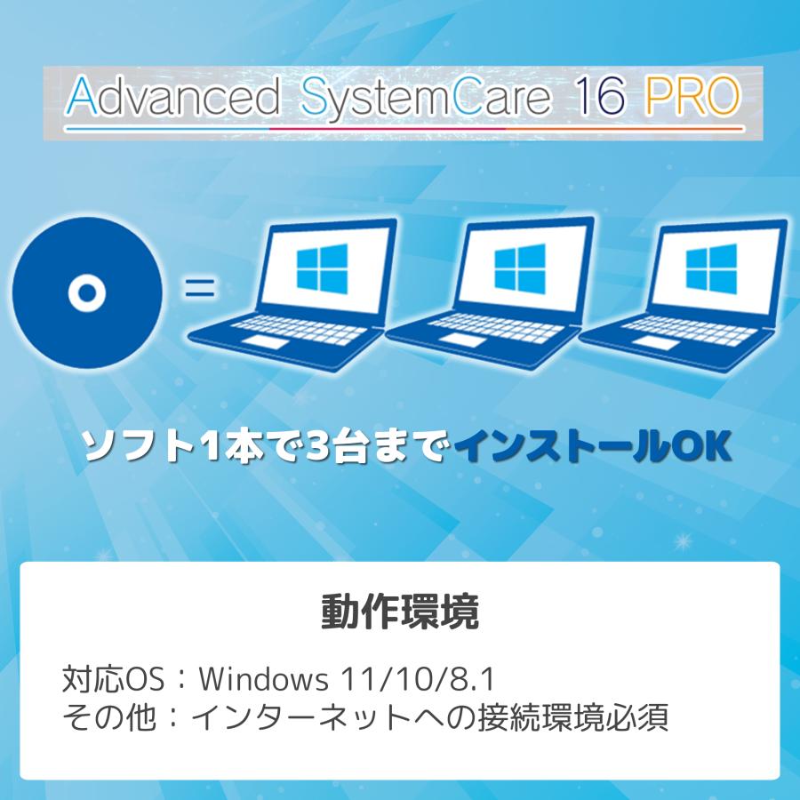 古いパソコンの高速化に Advanced SystemCare 16 PRO Windows システム最適化 インターネット高速化 ...