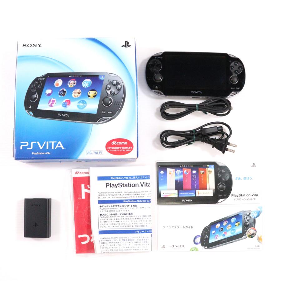 『中古即納』{PSVita} (本体) PlayStation Vita(プレイステーション ヴィータ) Wi-Fiモデル クリスタル・ブラック SCE(PCH-1000ZA01 ...