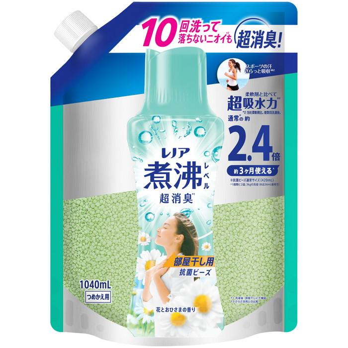 P&G P＆Gジャパン レノア 煮沸レベル消臭 抗菌ビーズ 部屋干し用 花とおひさまの香り 詰替用 特大 1040ml : メディストックYahoo!店 - 通販 - Yahoo!ショッピング