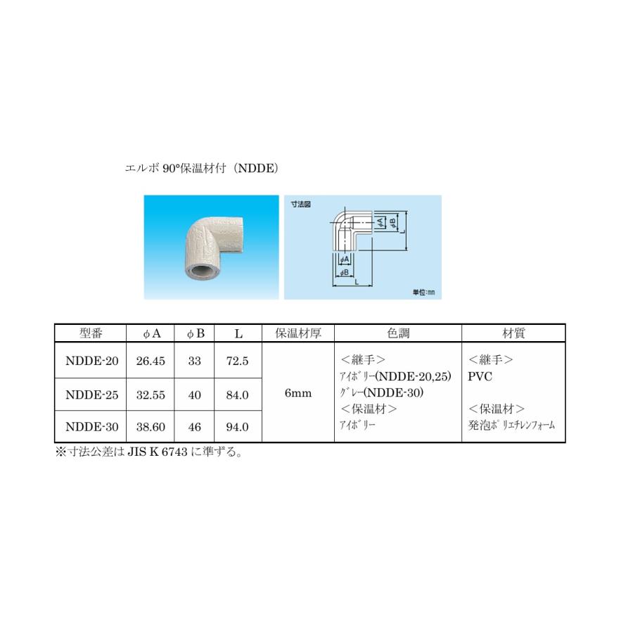 因幡電工 因幡 ネオドレン エルボ90°保温材付 NDDE-25 : 冷凍空調エアコン工具のメガストア - 通販 - Yahoo!ショッピング