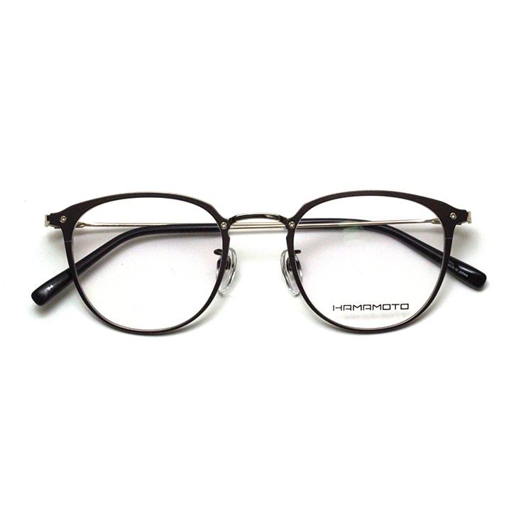 【フレーム単品メガネ】Hamamoto ハマモト HT 341-4 ダークブラウンマット/ゴールド【ボストン系】【βチタン】【軽量フレーム ...
