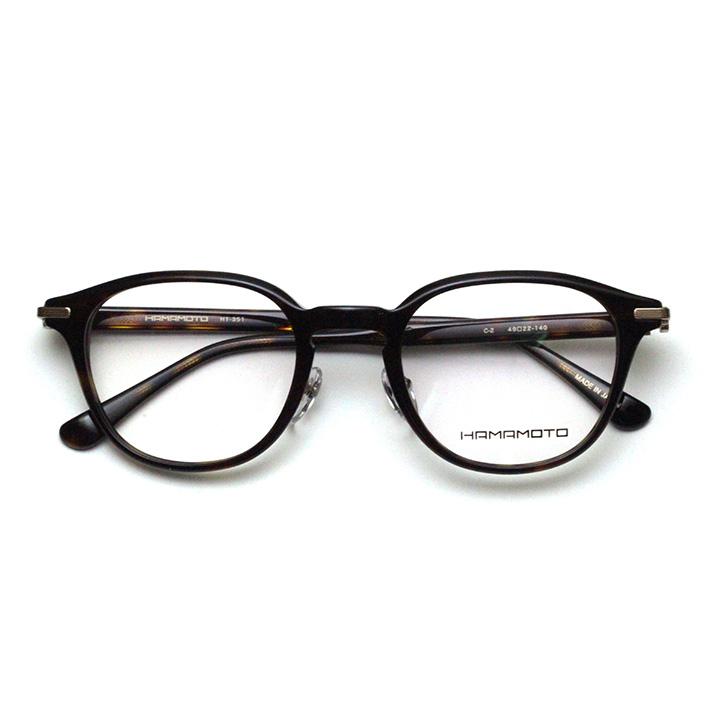 HAMAMOTO 【フレーム単品メガネ】Hamamoto ハマモト HT 351-2 デミ【ボストン系】【アセテート】【チタン】【日本製眼鏡】【ブラックフレーム】 : メガネのヒラタ - 通販 ...