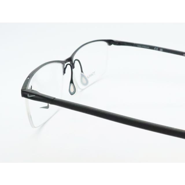 NIKE（ナイキ） ナイキメガネセット NIKE 6077AF 006 マットブラック チタン レンズつき完成品 度付き 度なし ダテメガネ ...