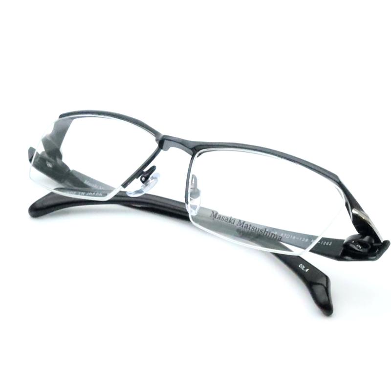 マサキマツシマメガネセット MF-1262 4 ブラック ライトグレイ 日本製 レンズつき完成品 度付き 度なし ダテメガネ UVカット ...