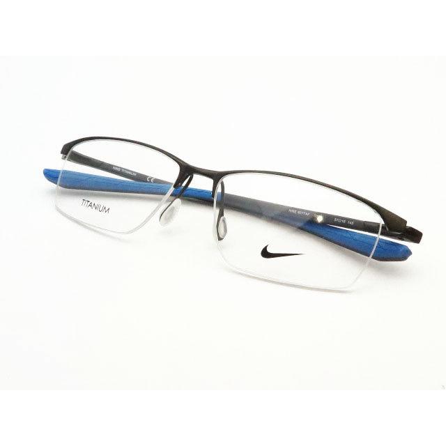 NIKE（ナイキ） ナイキメガネセット NIKE 6077AF 003 ブラック チタン レンズつき完成品 度付き 度なし ダテメガネ UV ...