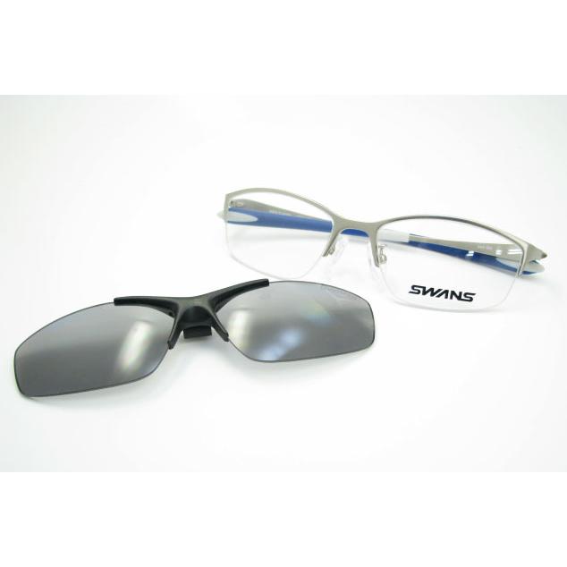 SWANS 前掛けサングラスつき スワンズメガネセット SWF-900-DL-CP-MSIL 日本製 偏光 レンズつき完成品 度付き 度なし ダテメガネ UVカット SWANS : メガネプロ ...