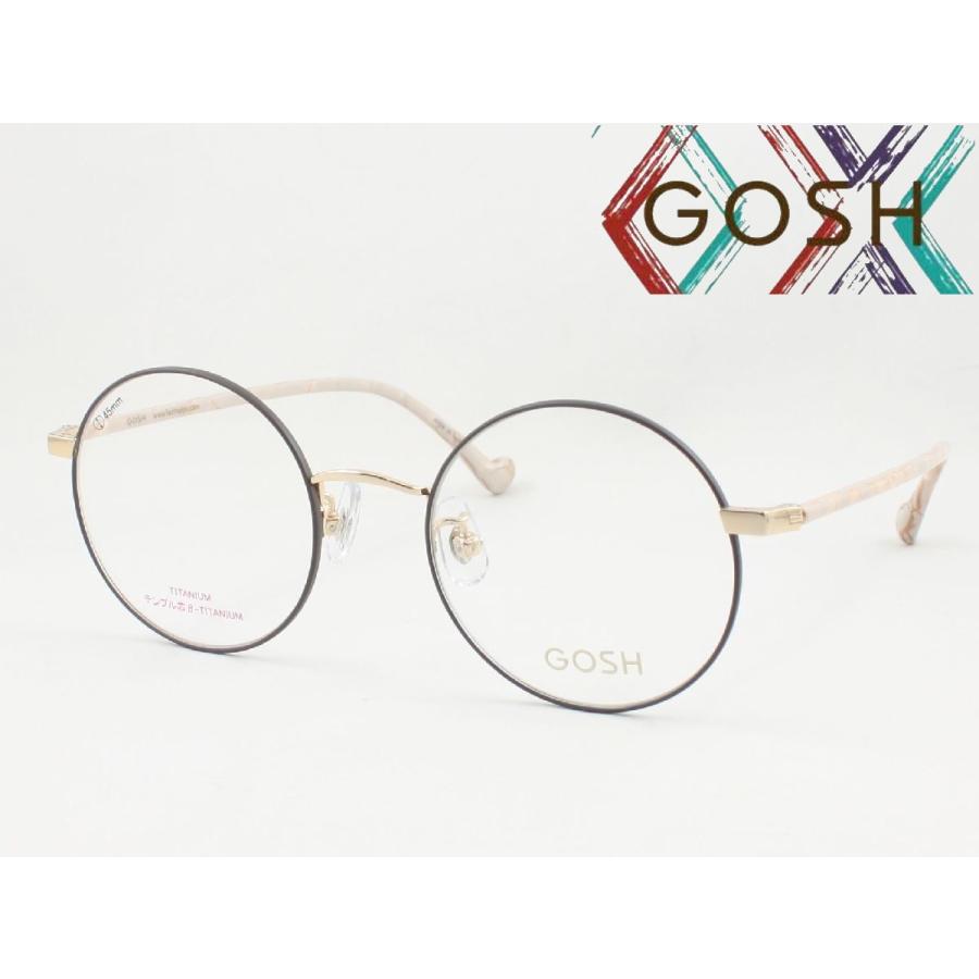 GOSH ゴッシュ メガネフレーム GO-2018-4 薄型非球面レンズセット 度付き対応 近視 遠視 老眼鏡 遠近両用 丸メガネ ラウンド ...