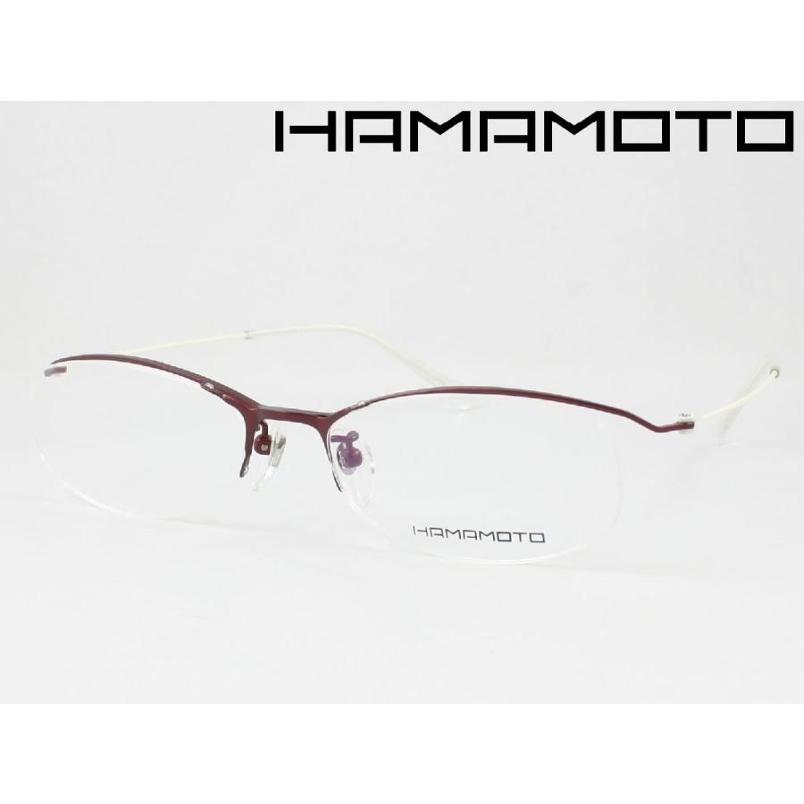 HAMAMOTO ハマモト 日本製メガネ 薄型非球面レンズセット HT-119-3 度付き対応 近視 遠視 乱視 老眼鏡 遠近両用 鯖江 ナイロール ふちなし スクエア 細い 軽い : ht ...