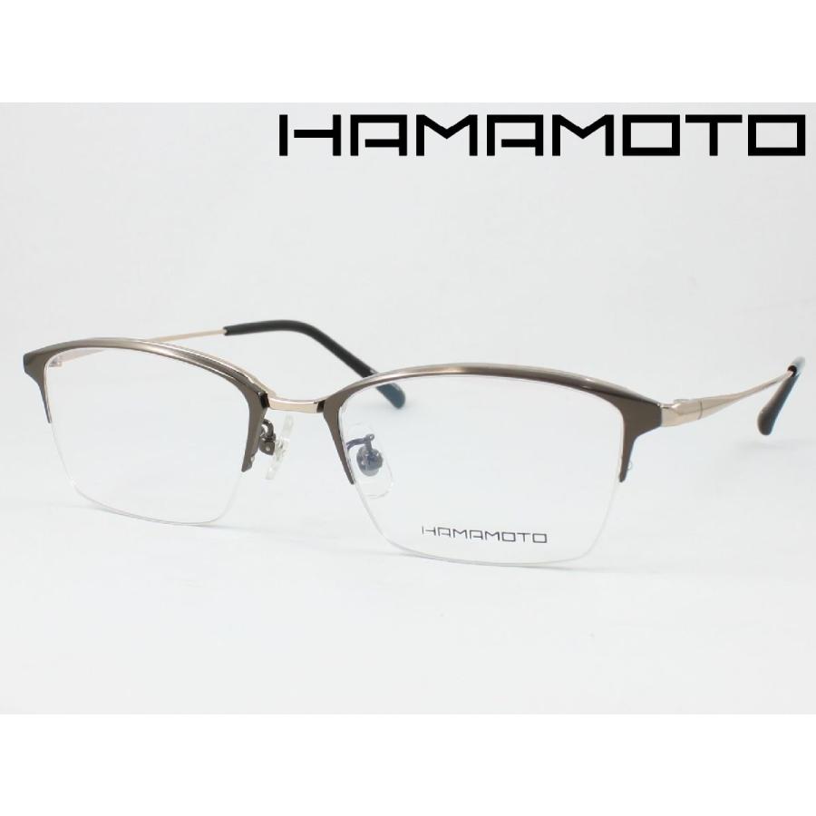 HAMAMOTO ハマモト 日本製メガネ 薄型非球面レンズセット HT-318-2 度付き対応 近視 遠視 乱視 老眼鏡 遠近両用 鯖江 ナイロール サーモント ブロー ハーフリム : ht ...