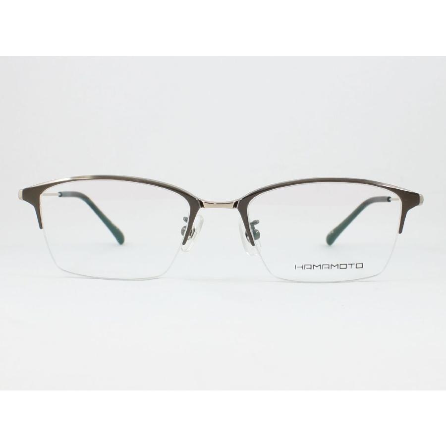 HAMAMOTO ハマモト 日本製メガネ 薄型非球面レンズセット HT-318-2 度付き対応 近視 遠視 乱視 老眼鏡 遠近両用 鯖江 ナイロール サーモント ブロー ハーフリム : ht ...