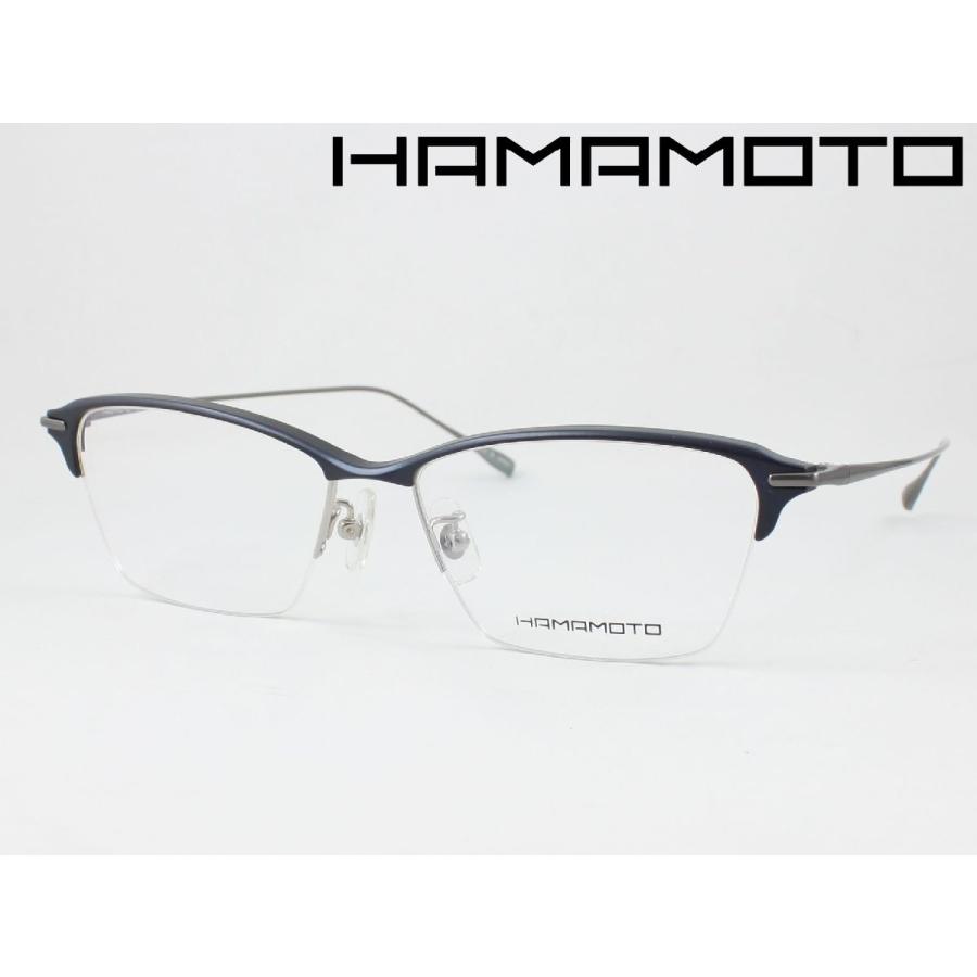 HAMAMOTO ハマモト 日本製メガネ 薄型非球面レンズセット HT-320-3 度付き対応 近視 遠視 乱視 老眼鏡 遠近両用 鯖江 ナイロール サーモント ブロー ハーフリム : ht ...