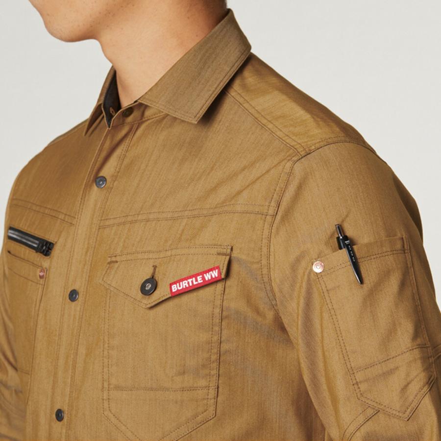 BURTLE BURTLE1815 バートル 長袖シャツ（ユニセックス） S〜5L : メガワーク仕事着屋 - 通販 - Yahoo!ショッピング