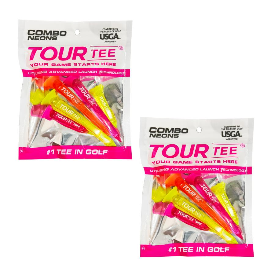 【2パックセット】TOUR TEE COMBO NEONS PINK ツアーティー コンボ ネオンピンク T-490 5本入り USGAR&A ...