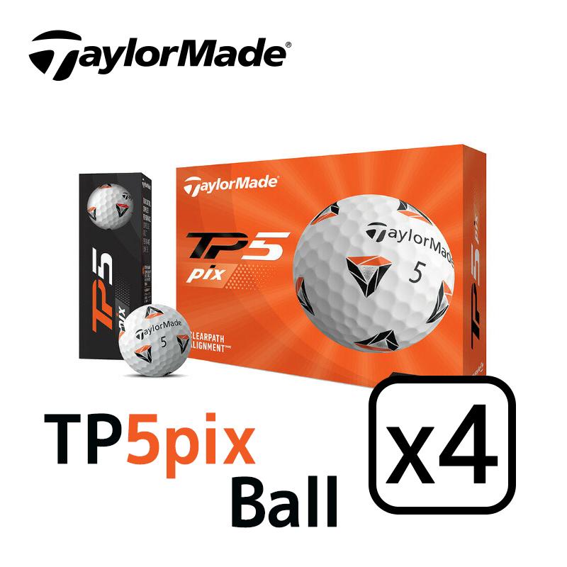 テーラーメイド TP-5 PIX ゴルフボール ホワイト 4ダースセット（12個入りx4）日本正規品 TailorMade TP5PIX Ball 12Px4 : tmtp5pixballwh ...