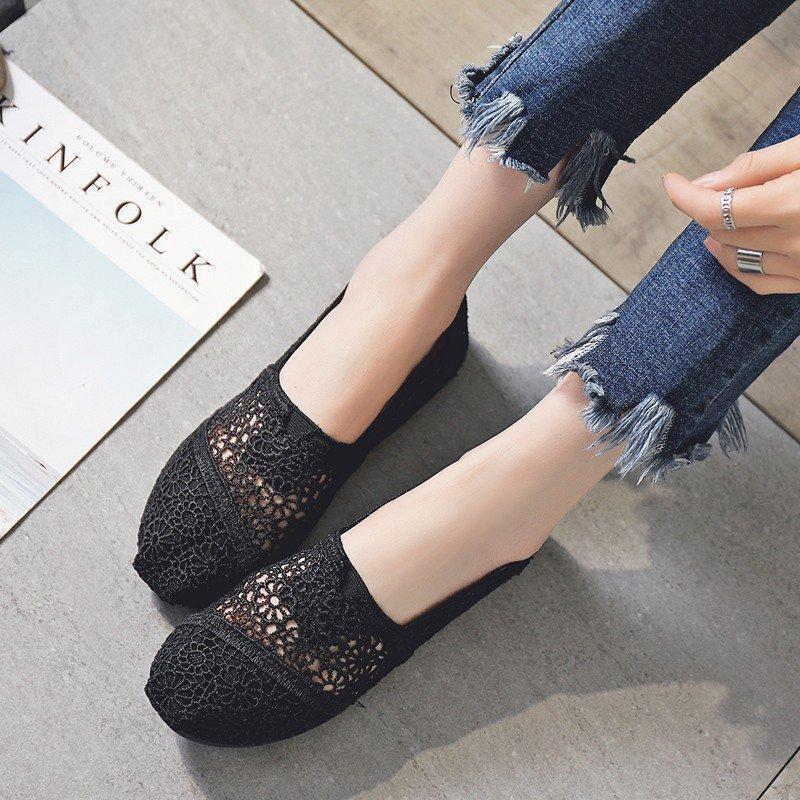 エスパドリーユ レース レディース フラットシューズ バレエシューズ ローカット スリッポン パンプス 靴 ぺたんこ ナチュラル 刺繍 花柄 ...