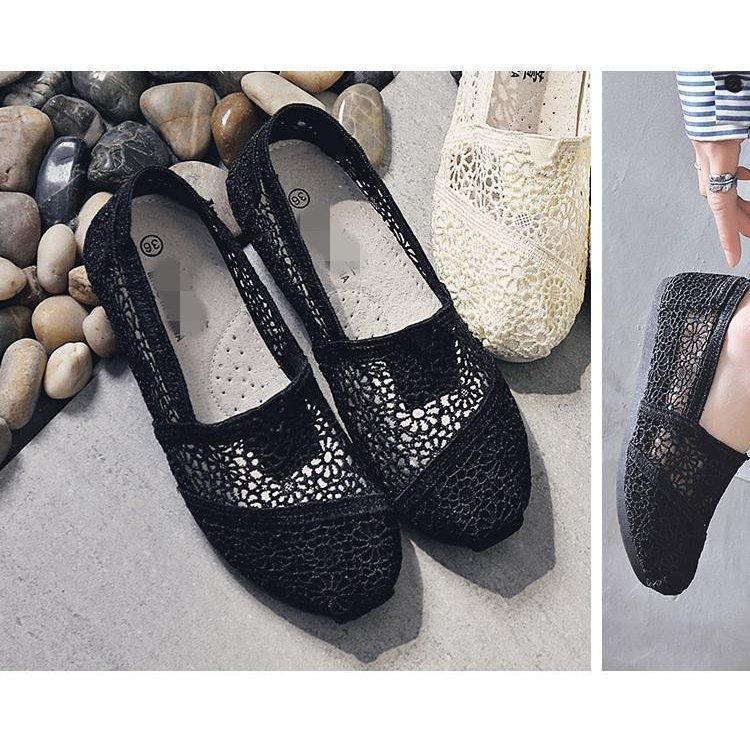 エスパドリーユ レース レディース フラットシューズ バレエシューズ ローカット スリッポン パンプス 靴 ぺたんこ ナチュラル 刺繍 花柄 ...