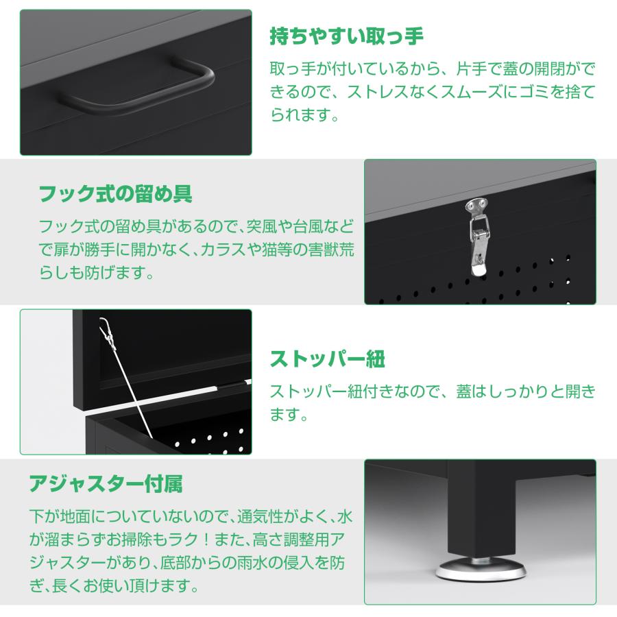 ゴミ箱 屋外 ゴミステーション カラス除け ゴミ収集ボックス 大型 大容量 210L カラス対策 ゴミ荒らし防止 折りたたみ 収納庫 物置 庭用 ゴミ蓋付き おしゃれ :tzljx ...