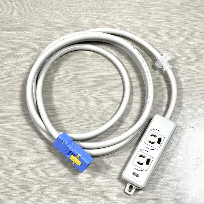 【中古】明工社 MR7902NT3 横形 OA 抜け止め接地 タップ 2コロ コード 白 3m ハーネスプラグ付 15A 125V ...