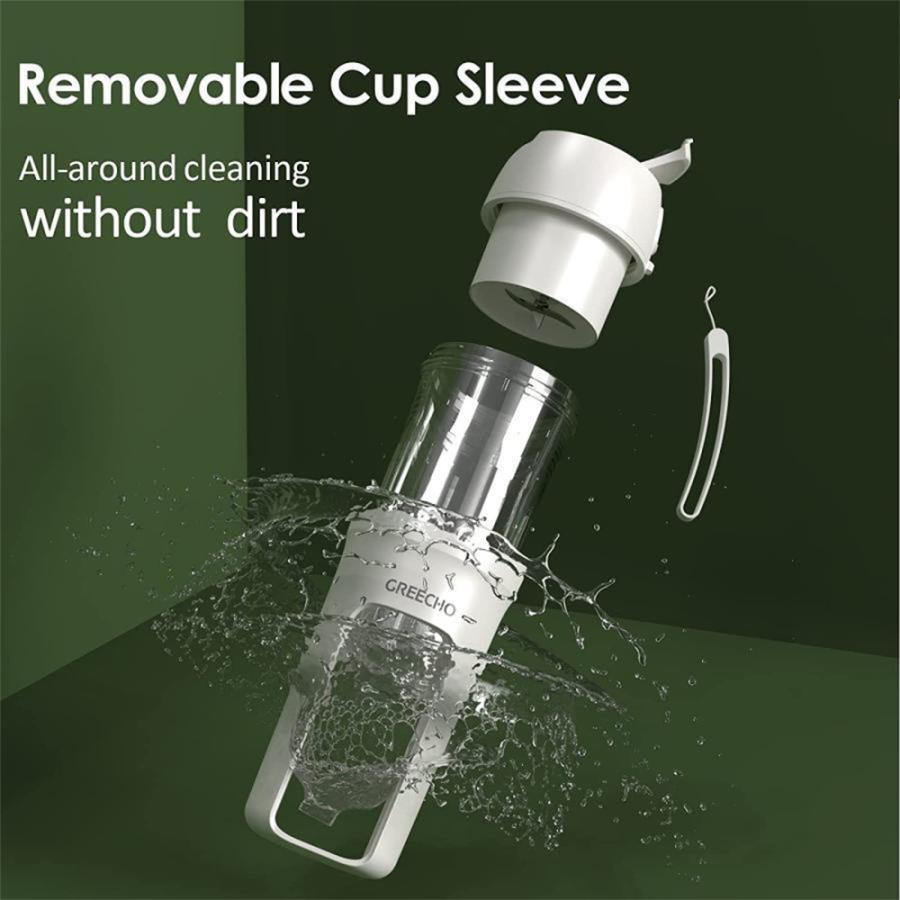 GREECHO ジューサー ミキサー ポータブルミキサー Type-Cのケーブル付き 充電器搭載の340mlパーソナルミキサー 片手ミニミルクセーキとスムージーミキサー : iRUKA総合量販 ...