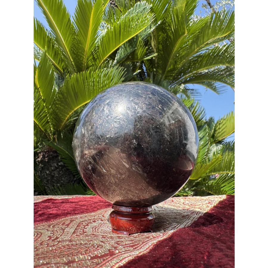 ヌーマイト 丸玉 球体 珠 φ10.7cm 2kg 送料無料 大きい 天然石 ヌーミット 角閃石片麻岩 スフィア パワーストーン 置物 黒 ブラック インテリア 鉱物 石 塊 : 銘石 庭石 ...