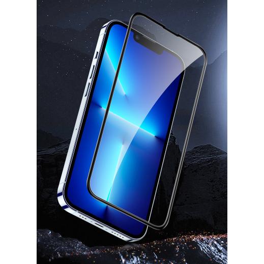 お試し[ iphone14plus 専用 6.7インチ]【 iphone 全面保護 ソフトフレーム 0.2mm 9H 3D 黒限定】 iphone14plus ガラスフィルム 全面 フィルム ...