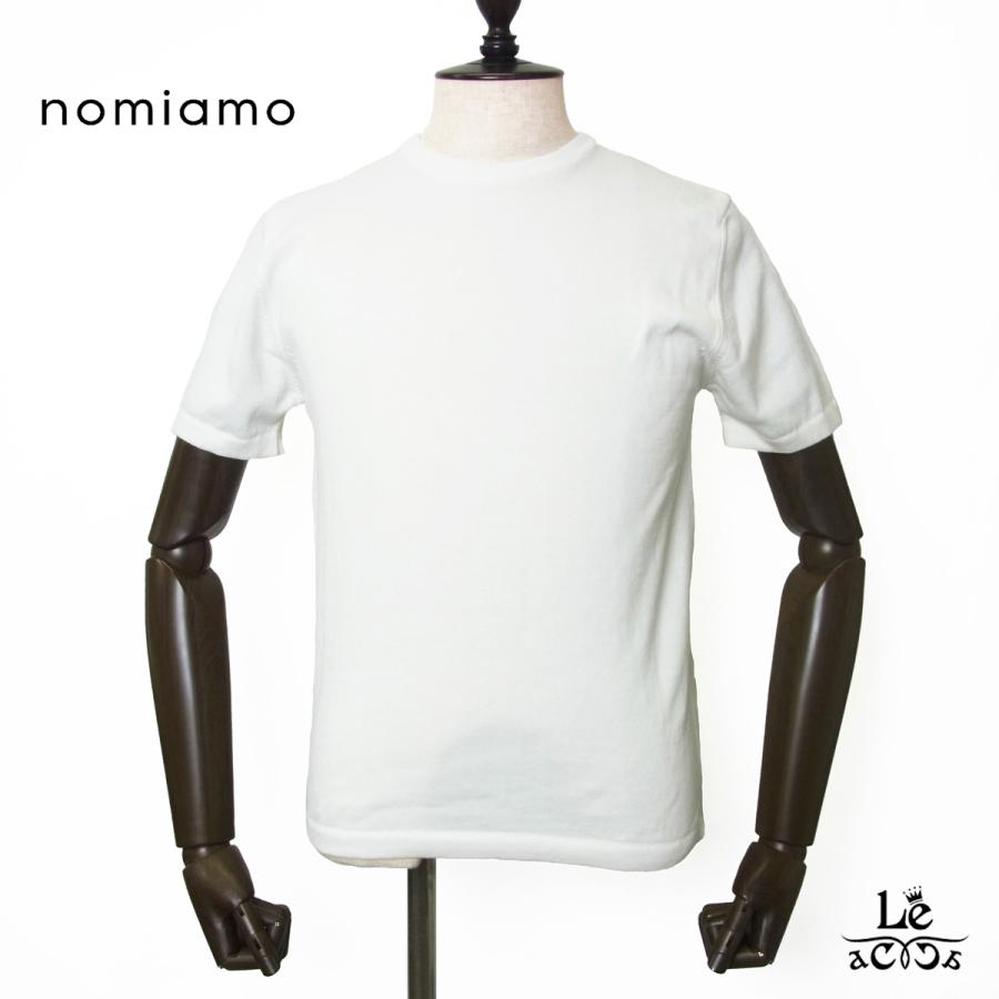 nomiamo 【30%OFF】nomiamo ノミアモ 12ゲージ コットン クルーネックニット 半袖 GIROCOLLO 1605JG2C ホワイト 白 white イタリア ブランド ...