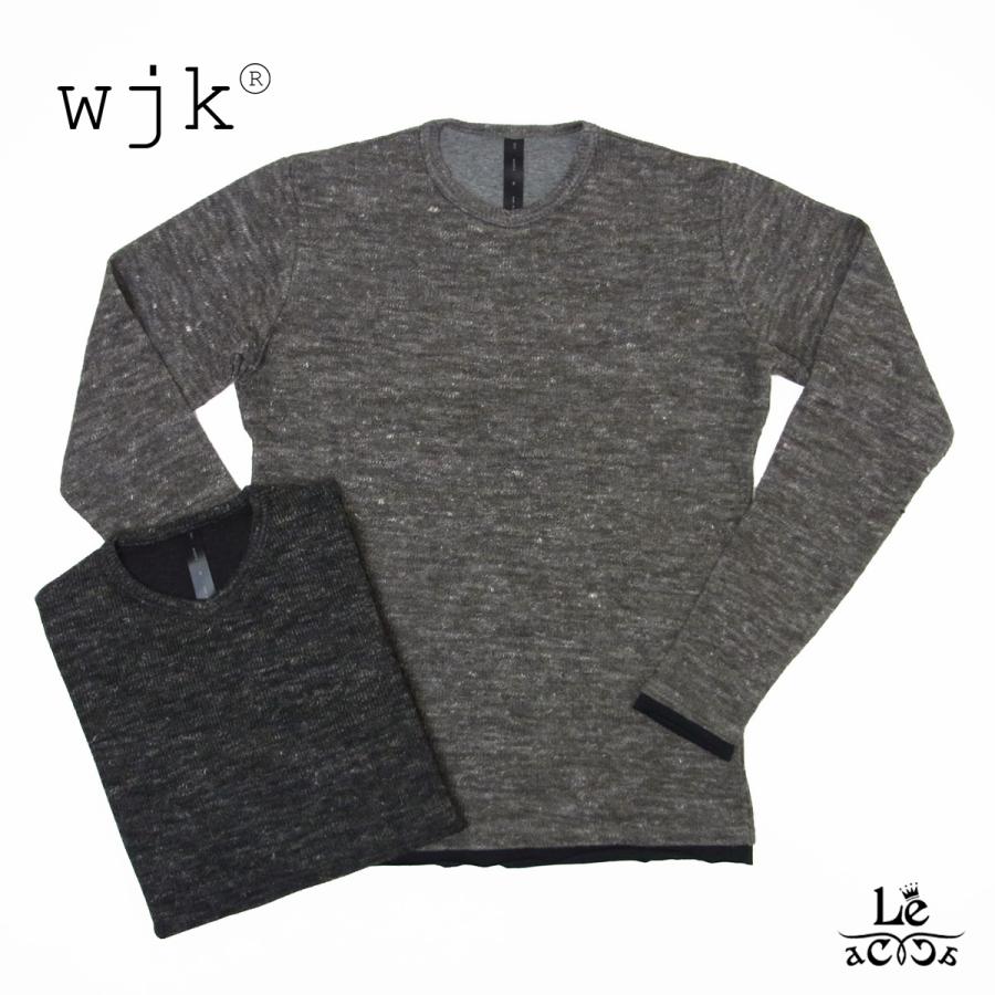 wjk 【50%OFF】wjk ダブルジェイケイ Vネック カットソー 長袖 ウール リネン ダブルフェイス ベージュ ブラック ドメスティック ブランド 日本製【返品不可】 : Le ...