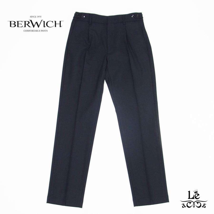 BERWICH BERTO ベルウィッチ ベルト ストレッチ ウールサージ テーパード パンツ ワンプリーツ ブルーブラック イタリア ブランド 国内正規品 : レ・アッカ - 通販 ...