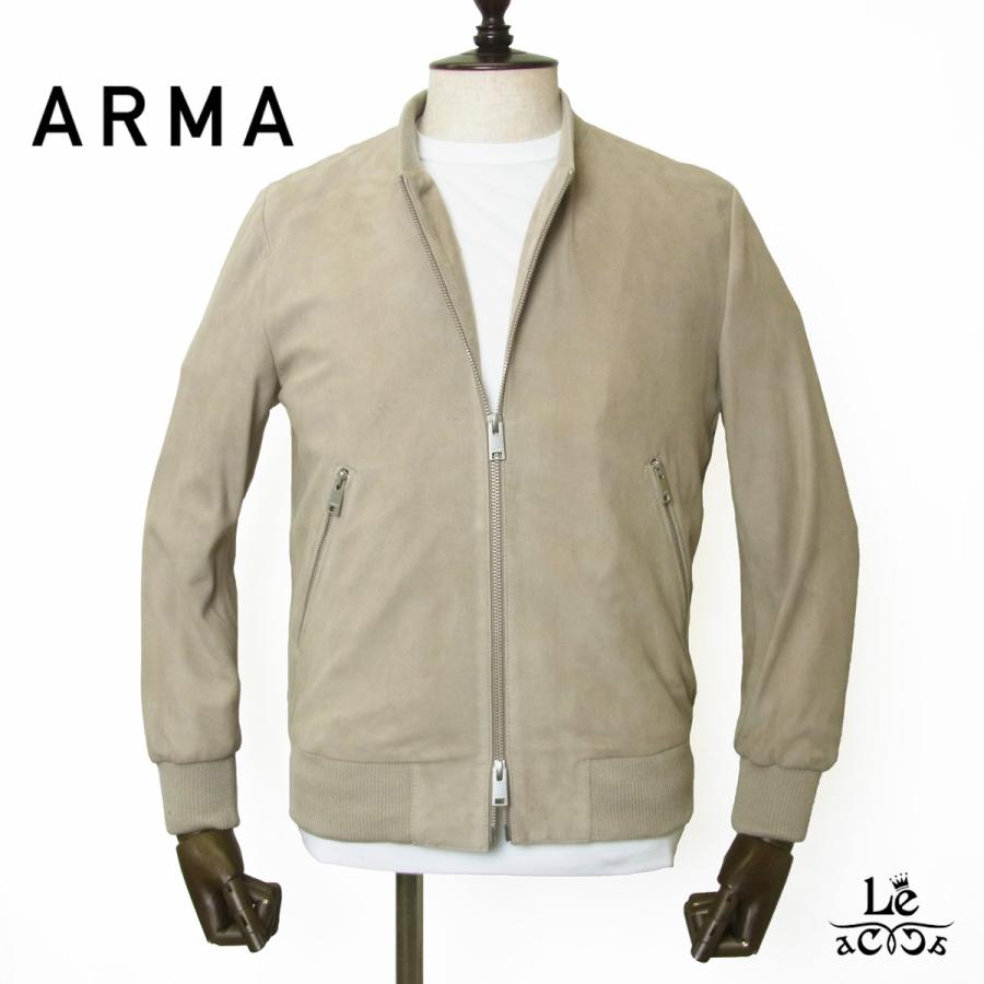 ARMA アルマ ゴートスエード ボンバージャケット DIDIER メンズ レザー ブルゾン MA-1 アウター 本革 グレートープ グレイッシュベージュ ブランド 国内正規品 : Le ...