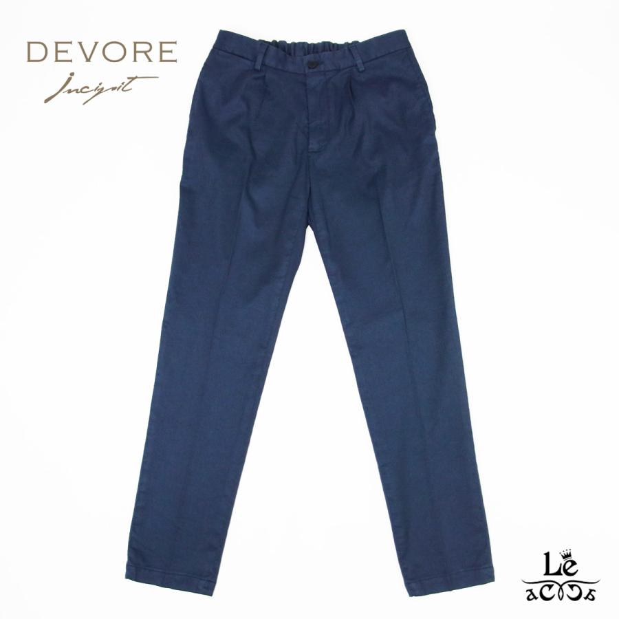 INCIPIT DEVORE Incipit デヴォレ インチピット ガーメントダイ ストレッチ テーパード パンツ DVR15 G049 ネイビー イタリア 国内正規品 : Le.acca ...