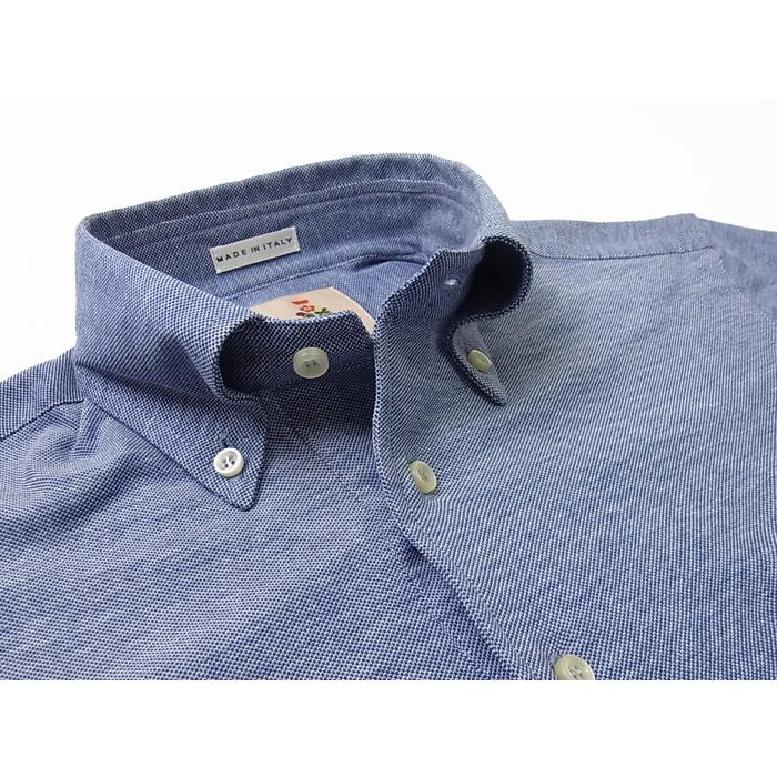 GUY ROVER ギローバー ボタンダウン ポロシャツ メンズ PC224 鹿の子 台襟 半袖 ミッドナイトブルー オフィス ビジネス イタリア ブランド 国内正規品 : レ・アッカ ...