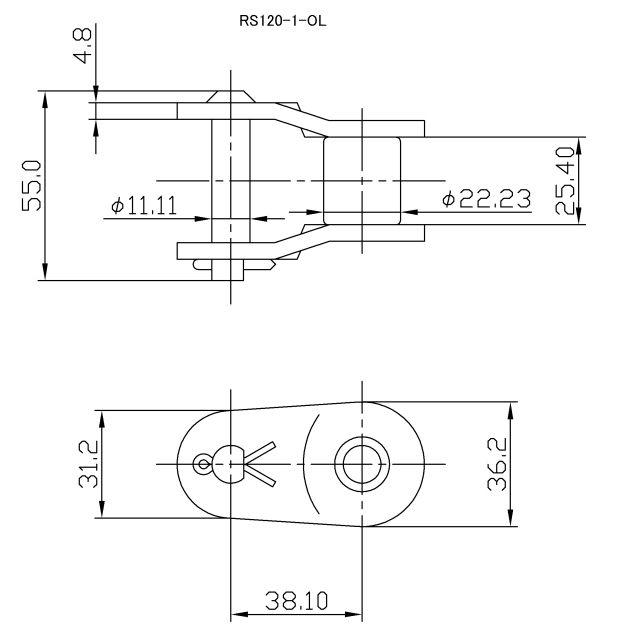 RSローラーチェーンオフセットリンク RS120-1-OL : メカニカルサポート ヤフー店 - 通販 - Yahoo!ショッピング